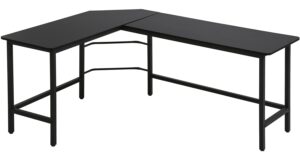 paylesshere l shaped desk, 54" gaming desk, computer desk, l desk, home office desk space corner study desk workstation easy to assemble(black)