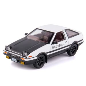 bdtctk 1/24 ae86 initial d model car big toy car, zinc alloy pull back toy car with sound and light for kids boy girl gift (black)