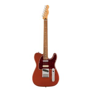 fender player plus nashville telecaster electric guitar, with 2-year warranty, aged candy apple red, pau ferro fingerboard