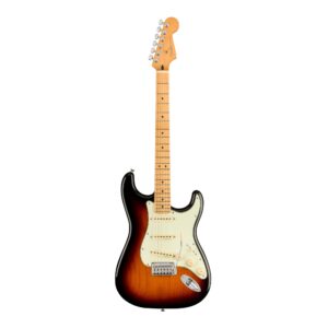 fender player plus stratocaster electric guitar, with 2-year warranty, 3-color sunburst, maple fingerboard