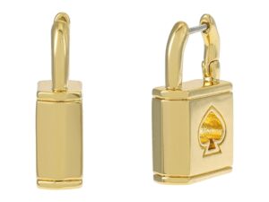 kate spade new york lock and spade lock hoop gold one size