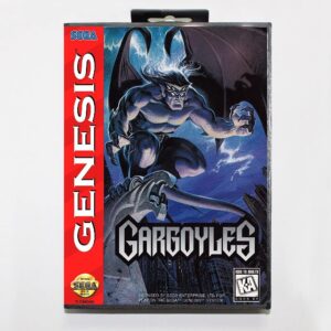 retro game 16 bit md game card gargoyles with retail box for sega genesis system (jap shell)