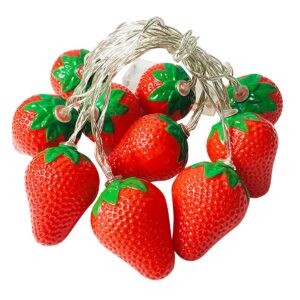 lekibop 10led fruit strawberry string lights battery powered indoor outdoor lighting lamp for wedding home birthday garden yard patio party decorations