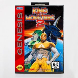 retro game 16 bit md game card king of the monsters 2 with retail box for sega genesis system (jap shell)