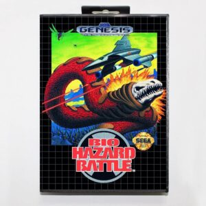 retro game 16 bit md game card bio hazard battle with retail box for sega genesis system (jap shell)