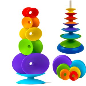 rainbow spinning wheel toy - kids stackable spinning toy for kids, spinning toy,stacking toy for babies and toddlers, brain early learning toys, interactive learning stacking toys