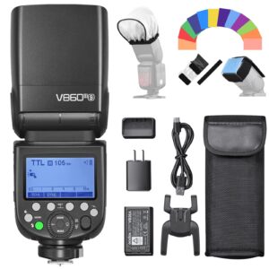 godox v860iii-s camera flash light wireless ttl speedlite modeling light transmitter/receiver manual/auto flash gn60 1/8000s hss built-in 2.4g wireless x system replacement for sony cameras