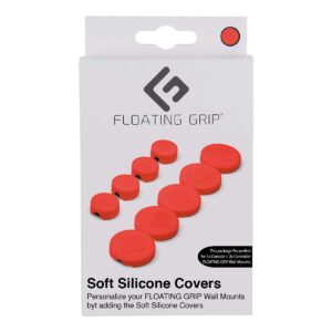 wall mount covers caps by floating grip - add a bright color to your floating grip wall mount - compatible with floating grip wall mounts (red)