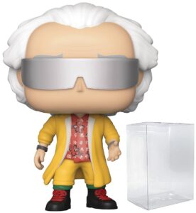 pop back to the future - doc 2015 [dr. emmett brown] funko pop! vinyl figure (bundled with compatible pop box protector case), multicolored, 3.75 inches