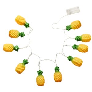 calidaka fruit string lights, 10 led flashing string battery powered indoor outdoor lighting lamp for wedding home birthday garden yard patio party decorations (pineapple)