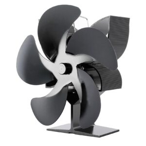 saycker 5-blade fire fans heat powered stove fan for fireplace wood/log burner/fireplace increased efficiency(black)