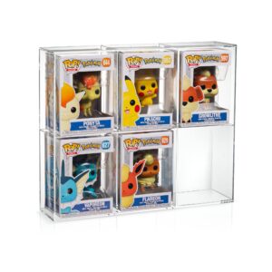 acrylic funko pop display case - fits 6 regular size funko pop boxes, even when in soft protectors [compatible with youtooz vinyl collectible toy figures] - funko pop display shelf