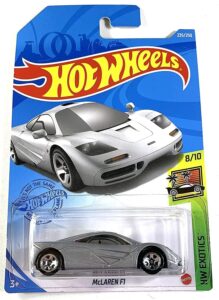 hot wheels 2021, mclaren f1 silver, hw exotics 8/10, 235/250