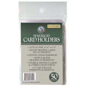 merrick mint semi rigid card holders premium quality save & protect standard size #1 for psa bgs sgc grading - new - 50 qty count