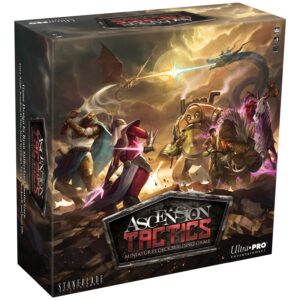 ascension tactics miniatures deckbuilding game for ages 10 and up; 1-4 players