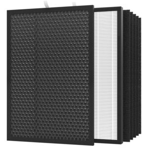 rf200 replacement filter compatible with ov200 air purifier, including 1 true hepa filter, 1 carbon filter, and 4 extra pre-filters