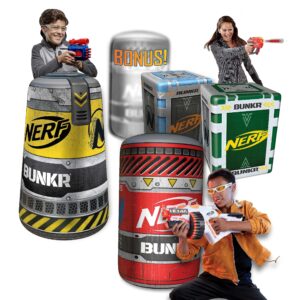 nerf bunkr officially licensed battle royale inflatable bunker battlezone - 5 piece barricade set crates barrels