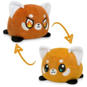 teeturtle - the original reversible red panda plushie - orange - cute sensory fidget stuffed animals that show your mood 3.5 inch