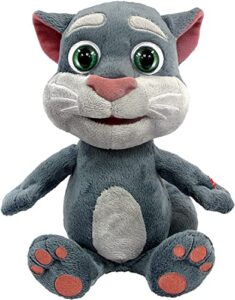 dragon-i toys talking tom animated interactive stuffed cuddly plush toy with talkback 12', grey, (80802)