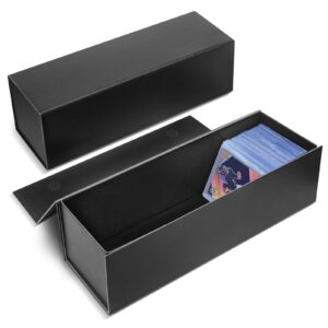 trading card storage box, top loader storage box, trading card holder top load hobby box for 800 count cards - 2 packs