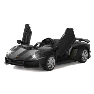 toy car 1/32 roadster metal die-cast model car with sound and light for 3 4 5 6 7 year old boy toy (black)