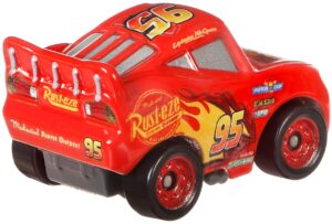 disney pixar cars mini racers pack of 3, [cotter pin series] hot rod smokey, river scott, and lightning mcqueen