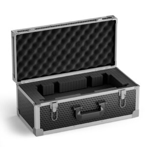 phenyx pro extra large size carrying case, customizable pre-diced foam, aluminum alloy sturdy build, suitable for wireless mic system storage & camera gear transportation