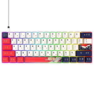 heywood sk61 60% mini hot swappable keyboard, wired mechanical gaming keyboard, gateron optical switches, rgb backlit, n-key rollover for windows/mac (gateron optical red, phoenix)