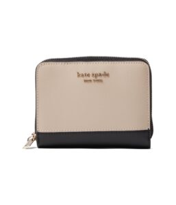 kate spade new york spencer small compact wallet warm beige/black one size