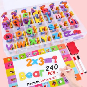 240pcs magnetic letters numbers for classroom school supplies alphabet magnets fridge foam letters for kids with magnet board homeschool preschool educational toys for toddlers spelling & learning abc