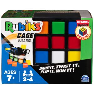 rubik’s cage, 3d fast-paced strategy sequence game color stacking challenging toy puzzle-solving activity brain, for adults & kids ages 7 and up