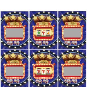 juccybe casino games scratch off gambling cards for fun vegas casino gambling games night party supplies, 30 pack slot machine theme designed cards including 4 winning 777 game cards