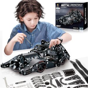 lilcruibao erector sets for boys age 8 9 10 11 12-16 and older, 332 pcs batman model car building set for kids ages 8-12 year and up metal stem educational toy for kids boys girls or adults