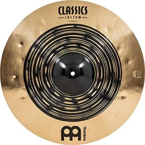 meinl cymbals classics custom dual 18" crash cymbal for drum set, dark/brilliant — made in germany — b12 bronze, 2-year warranty, (cc18duc)