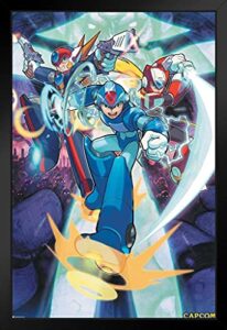 poster foundry mega man x art video game video gamer classic retro vintage 90s gaming megaman capcom legacy collection megaman 11 mega man x dr wily stand or hang wood frame display 9x13