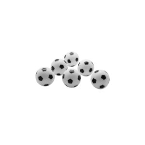 hathaway 6-pack replacement 35-mm regulation sized abs foosballs for game room arcade table soccer, white/black, (bg50380)