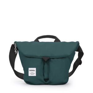 hellolulu kasen magnetic closure classic sling crossbody bag, large capacity water resistant lightweight for daily use travel men women, teal