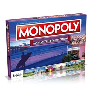 monopoly board game manhattan beach edition: 2-6 players family board games for kids and adults, board games for kids 8 and up, for kids and adults, ideal for game night