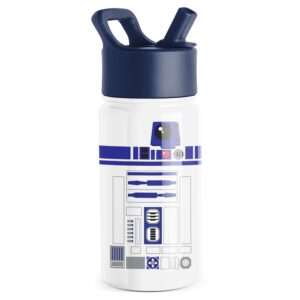 simple modern star wars r2d2 kids water bottle with straw lid | insulated stainless steel reusable tumbler gifts for school, toddlers, boys | summit collection | 14oz, r2d2