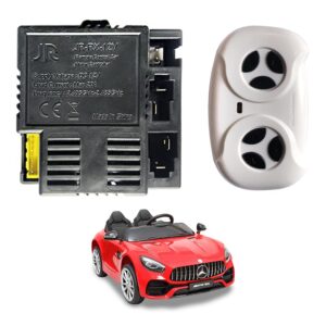 jr-rx-12v 7-pin socket 2.4g bluetooth remote control and control box receiver kit for power wheel replacement accessories, 12v jr1630rxs remote control car motor controller for kids ride on car parts