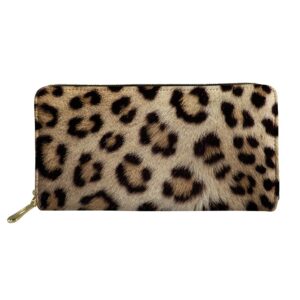 mornworld pu leather thin travel wallet for women leopard pattern multi-card holder clutch bag purse (many8)