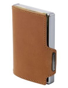 mondraghi mini-wallet and card holder made in italy caramel