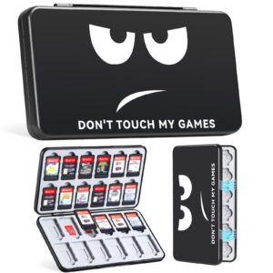 jingdu 24-slot switch game case for nintendo switch games & micro sd cards, hard shell, soft lining, [shockproof, portable], the switch game holder suitable for ns, lite & oled games, not touch