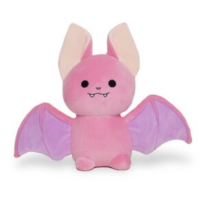 avocatt pink bat stuffed plush - 10 inches stuffed realistic flying fruit bat stuffy plushie - plushy and squishy goth stuffed animal - cute creepy gothic spooky toy for boys and girls