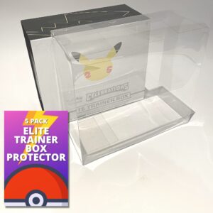 pokemon case (elite trainer) clear plastic display box for etb elite trainer box, convenient, stackable storage solution for collectors gifts pokemon cards protector…