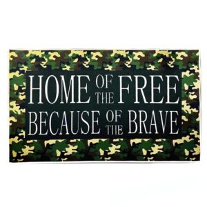 dodelygz american flag ptriotic soldier free&brave doormat,patriotic holiday memorial day 4th of july veterans day indoor outdoor home garden decorative welcome sign18 x 30 inch