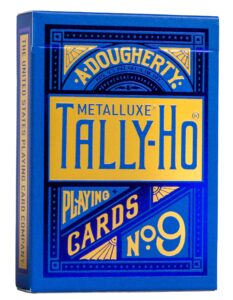 tally-ho metalluxe blue playing cards