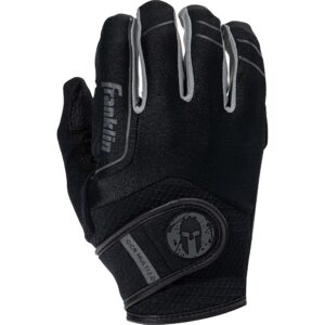 franklin sports spartan race gloves - mens + womens ocr obstacle course gloves - pair - black/grey - multi sport gloves large