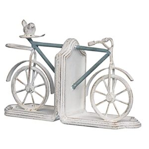 foreside home & garden white set of 2 metal bicycle bookends fddd10014, multi