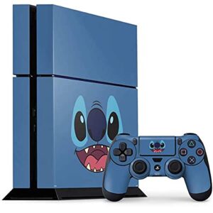 skinit decal gaming skin compatible with ps4 console and controller bundle - officially licensed disney lilo and stitch close design